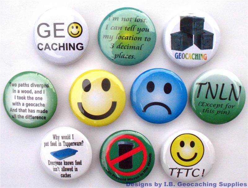 Geocaching Button Badges - Smileys & More