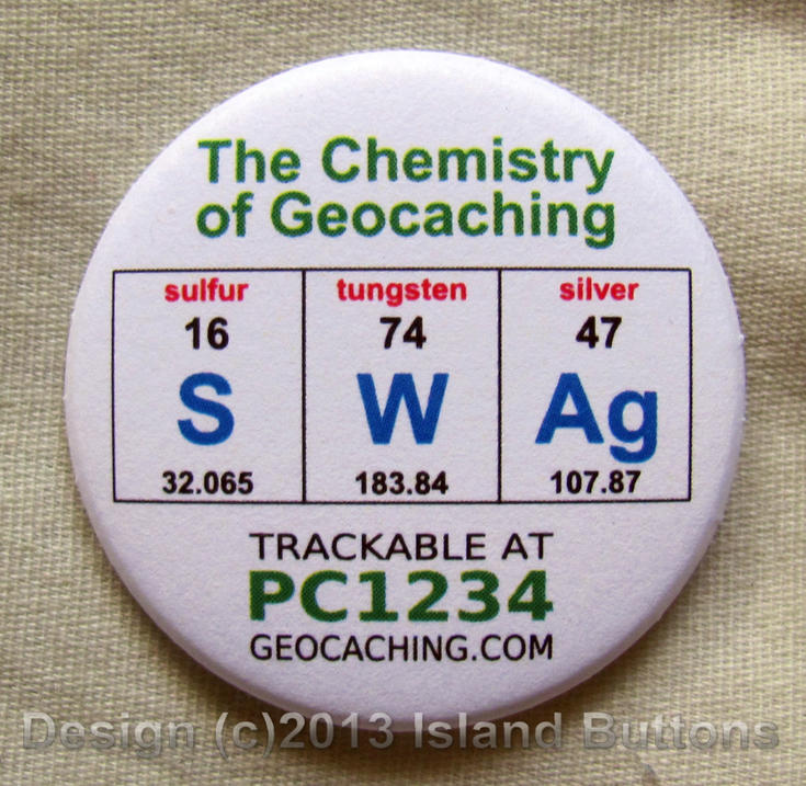 Trackable Buttons - The Chemistry of Geocaching - SWAg