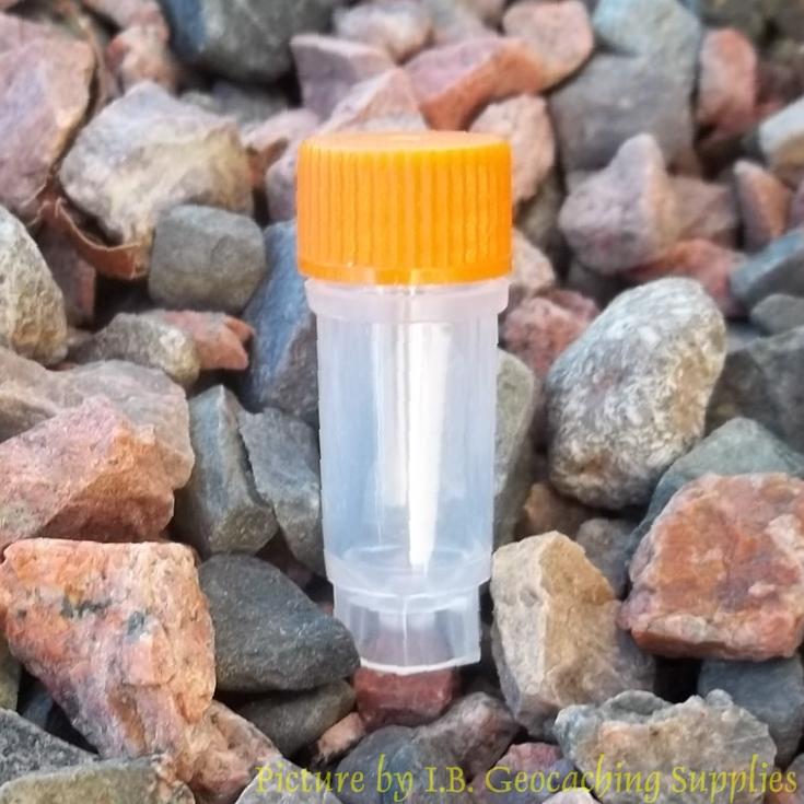 Geocache Containers - Plastic Nano - 0.5ml with Orange O-Ring Cap