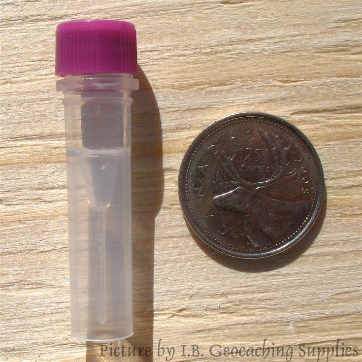 Geocache Containers - Plastic Nano - 0.5ml with Red O-Ring Cap (Long)