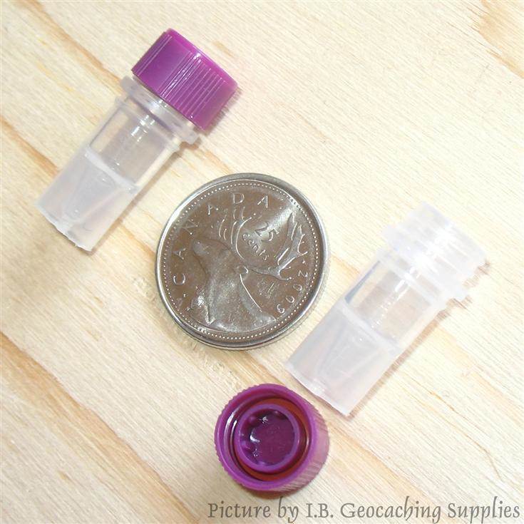 Geocache Containers - Plastic Nano - 0.5ml with Red O-Ring Cap (Short)
