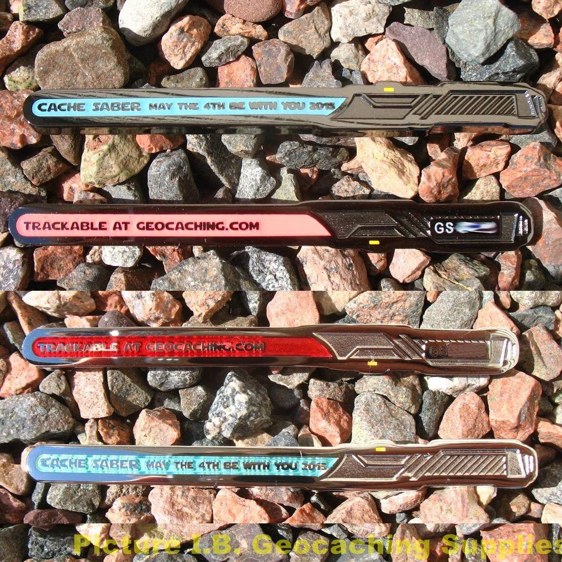 Geocaching Geocoins - Cache Saber Pair