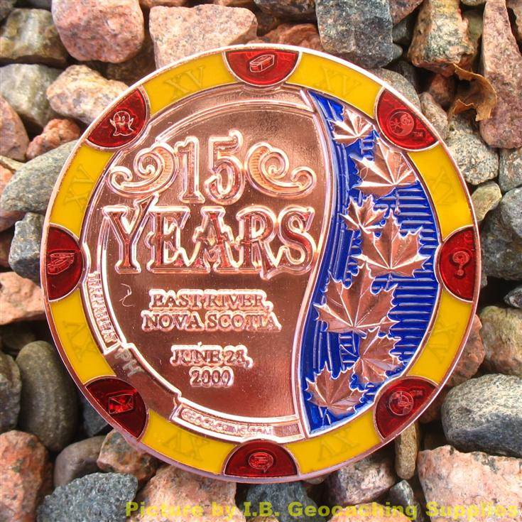 Geocaching Geocoins - 15 Years of Geocaching in Canada (Copper Version)