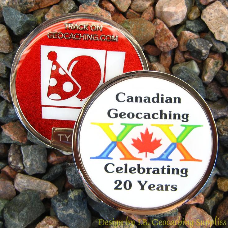 Geocaching Geocoins - 20 Years of Canadian Geocaching (Nickel LE Version)