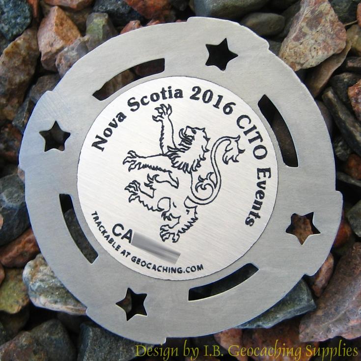 Geocoin Geomedals - Nova Scotia CITO Events 2016 (Antique Silver + Cutouts)