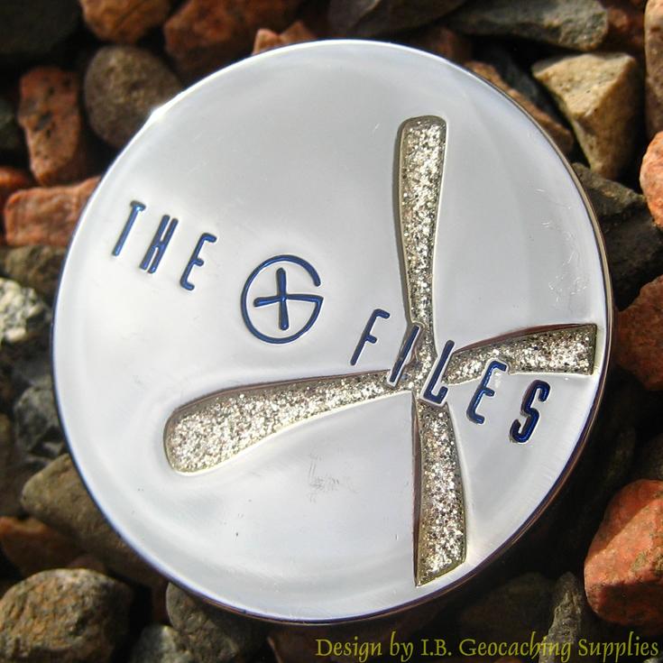 Geocaching Geocoins - The G-Files (Chrome White Glitter Version)