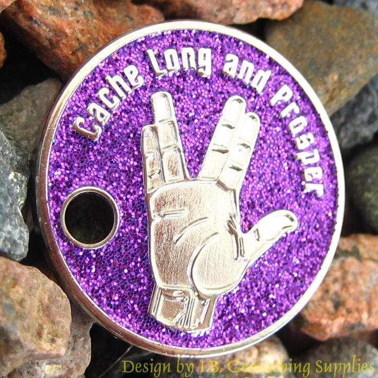 PathTags - Cache Long and Prosper PathTag (Nickel Purple Glitter Version)