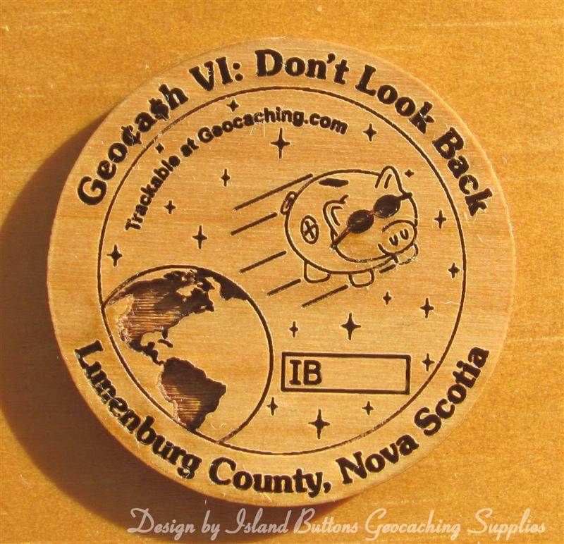 Trackable Geocaching Wooden Nickels - Geocash VI Geocoin Event